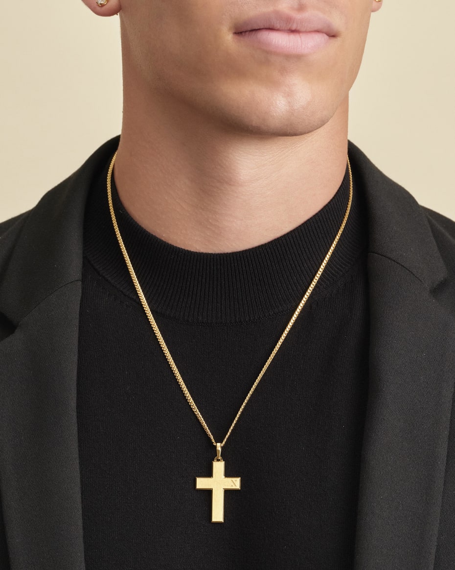 Men’s Mosaic Gold Cross Pendant | JAXXON